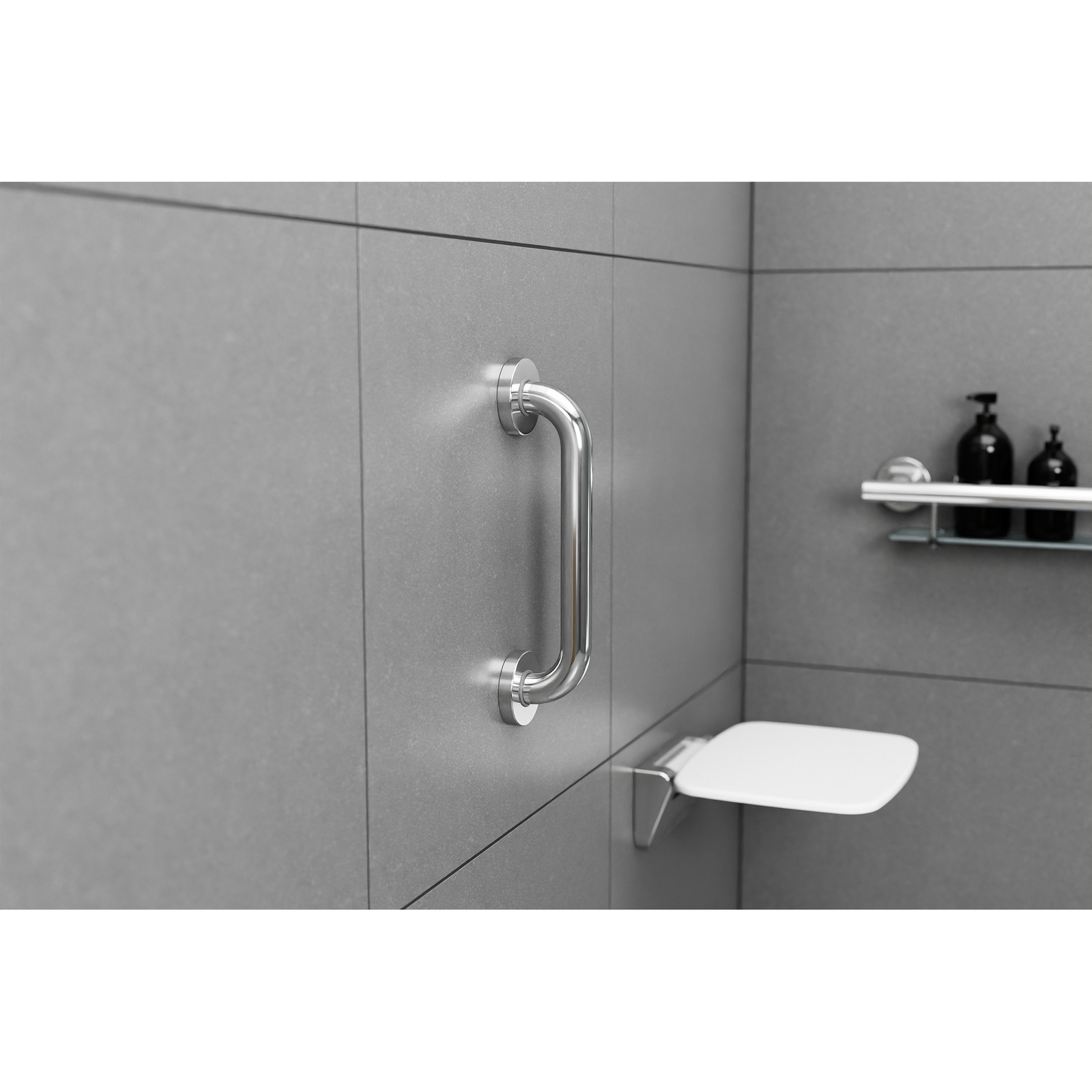 Grab Rail 300 mm - Polished Stainless Steel - evekare