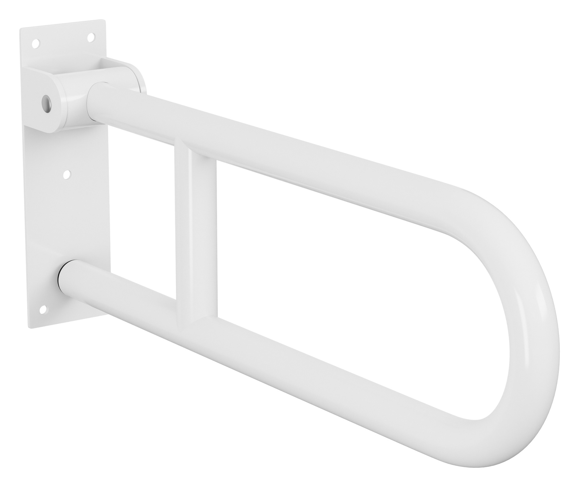 Hinged Double Grab Rail White 24in - evekare